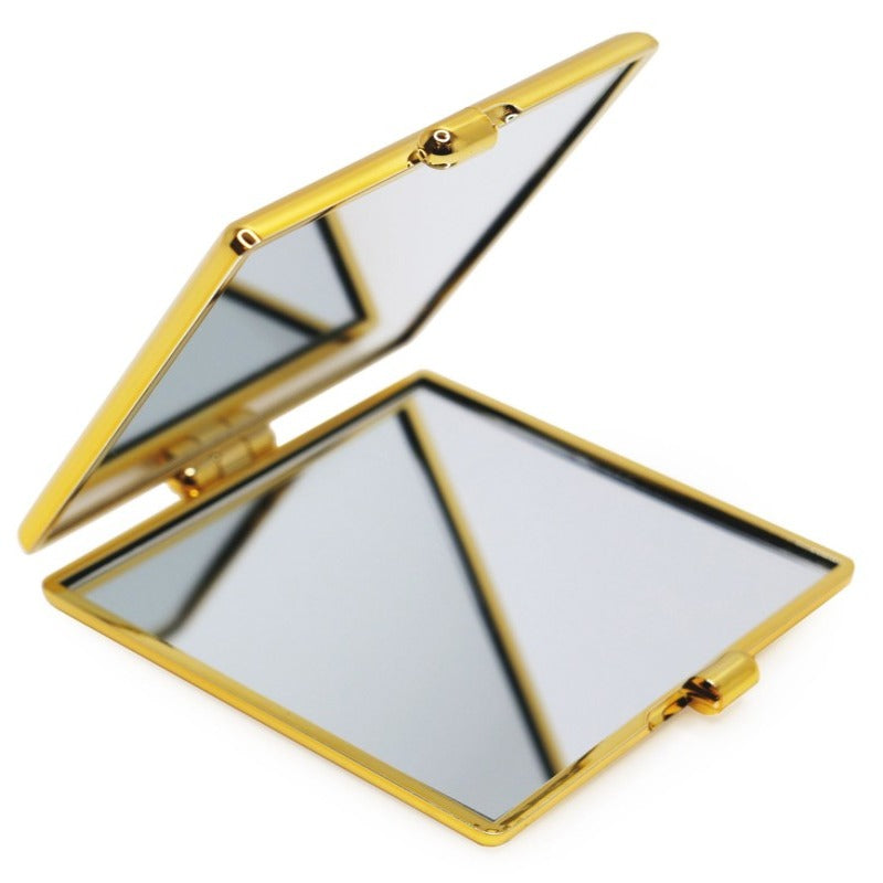 Folding pocket mirror Gold, golden color, 6.3 x 6.3 cm – Beauty chest